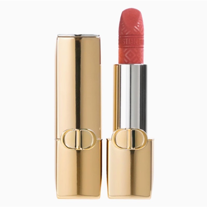Dior Christmas Limited Edition Gold Tube Velvet Embossed Lipstick ...