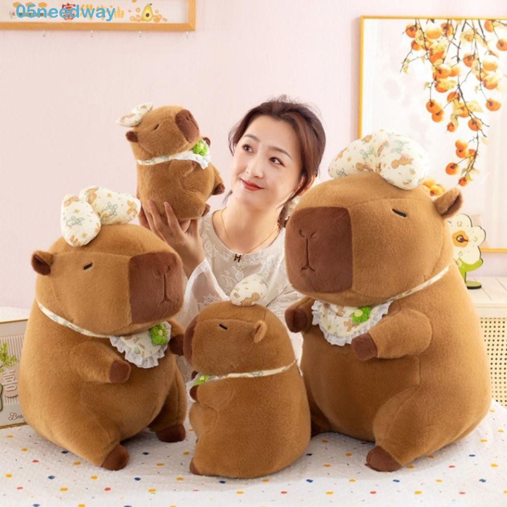 NEEDWAY Capybara Plush Doll, Bow Bib Capybara Plush Toy, Kid's ...