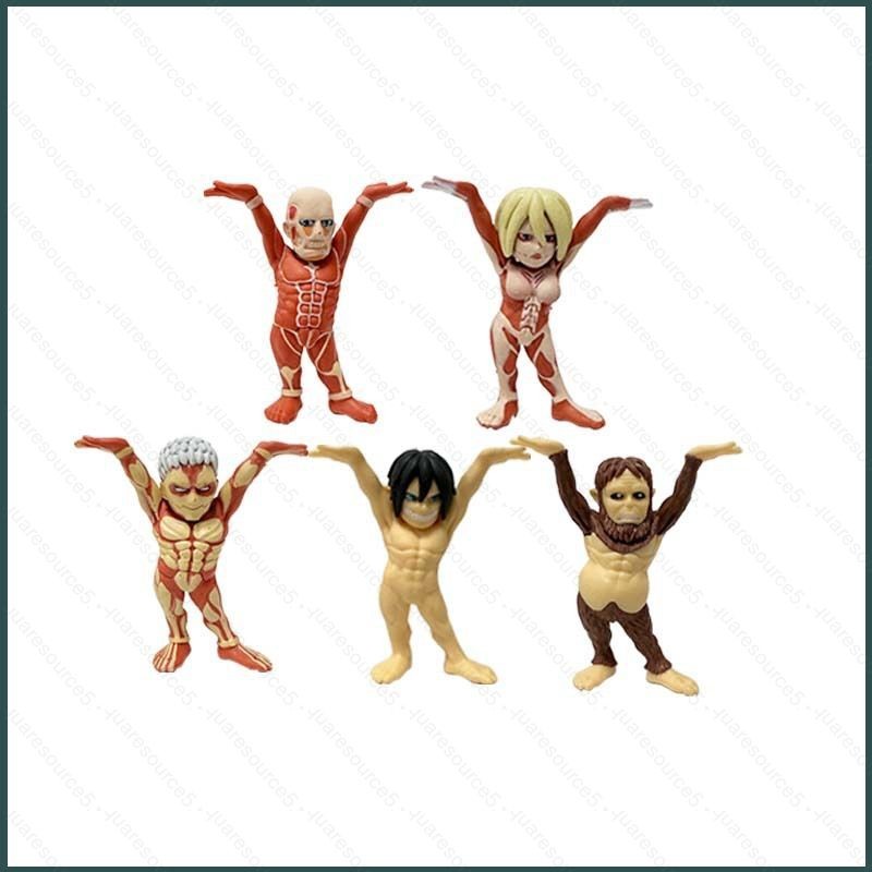SQ5 5pcs Attack On Titan Action Figure Q Version Armored Titan Colossal ...