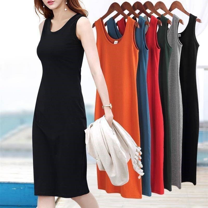 Extra Large Ladies Vest Dress Women 2024 Summer Plus Size Women's Mid ...