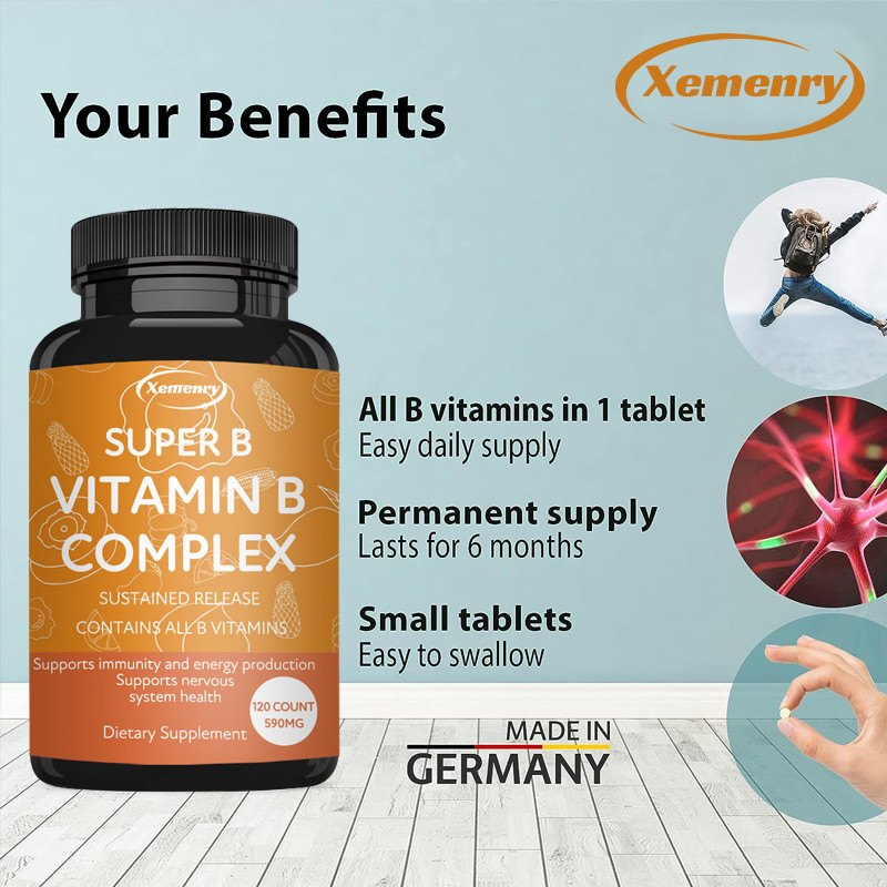 Xemenry vitamin B complex capsules supplement a variety of vitamin B, improve heart and nerve ...