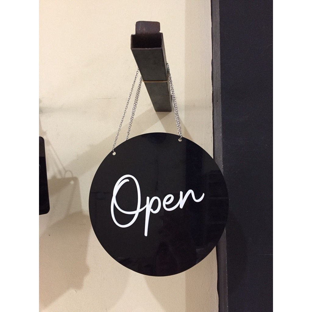 Acrylic Signage Open Close Embossed (Round)/Acrylic Embossed ...