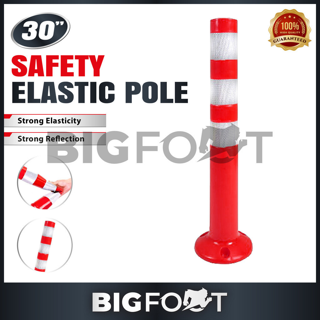 (30"/76cm) Safety Elastic Pole Cone Heavy Duty PVC Road Safety Cone ...