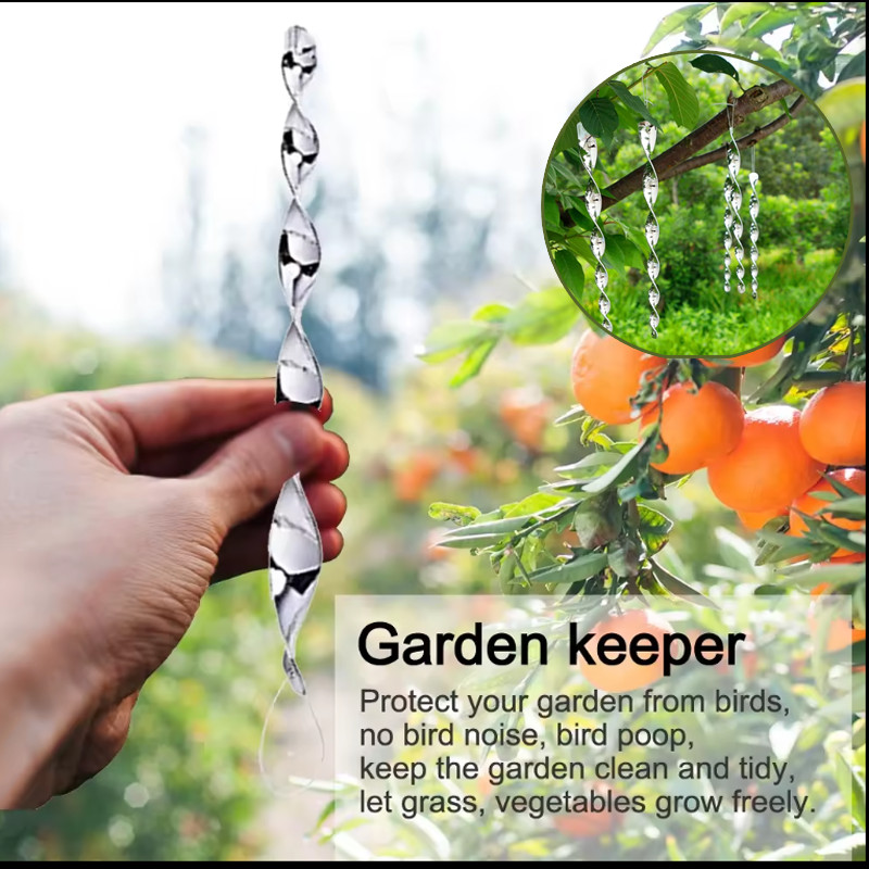 Hanging Bird Two-sided Spiral Reflective Birds Repellent Outdoor Birds ...