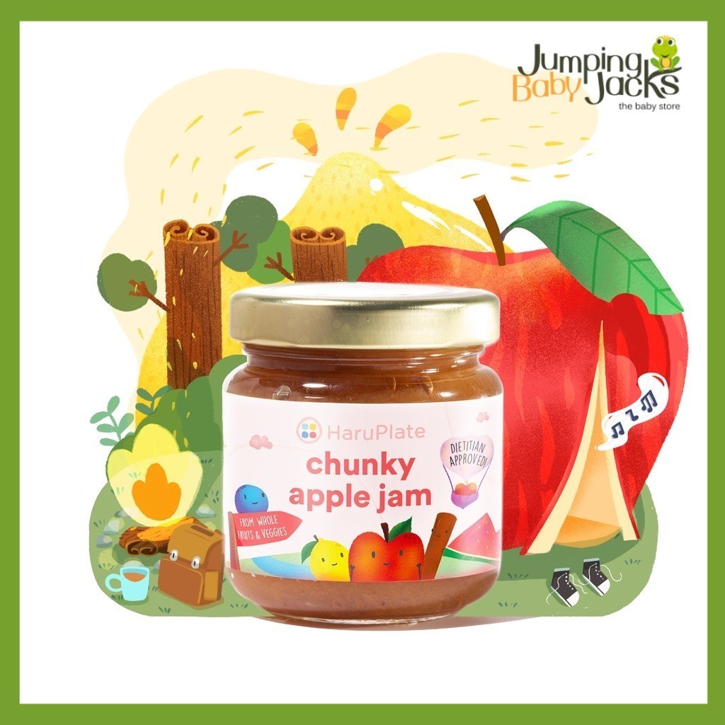 Haru Plate Chunky Apple Jam (Whole Fruit) 9m+ (100g) HALAL (EXP: 30/06 ...