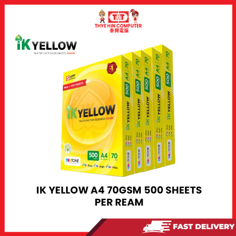 IK YELLOW A4 70GSM 500 SHEETS PER REAM | Shopee Malaysia