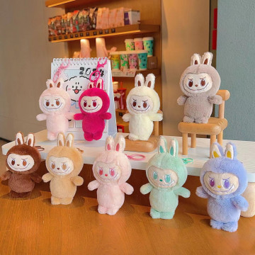Labubu Plush Stuffed Doll, Fluffy Soft POP MART Key Chain, Cute Comfy ...