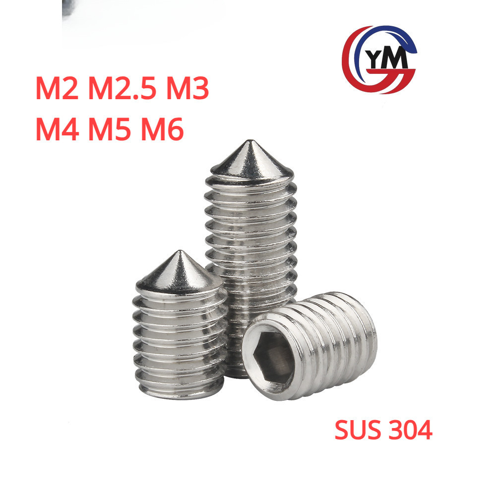 SUS304 Headless Set Screw tip Screw TAPER Metric Hex Allen Socket Head ...