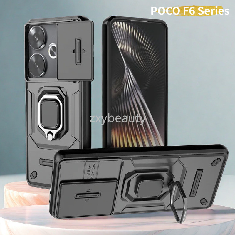 Casing For Xiaomi POCO F6 Pro 5G 2024 Phone Case Shockproof Armor Slide ...