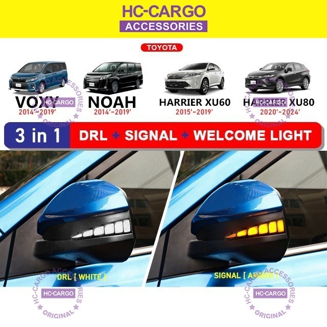 TOYOTA MPV SUV Dragon Scale Side Mirror Smoke Led With Signal Running ...