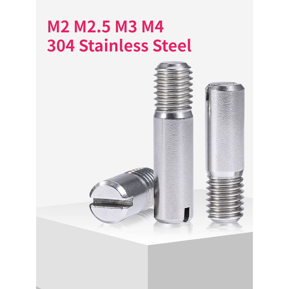 M2 M2.5 M3 M4 304 Stainless Steel Slotted Outside Thread Cylindrical ...