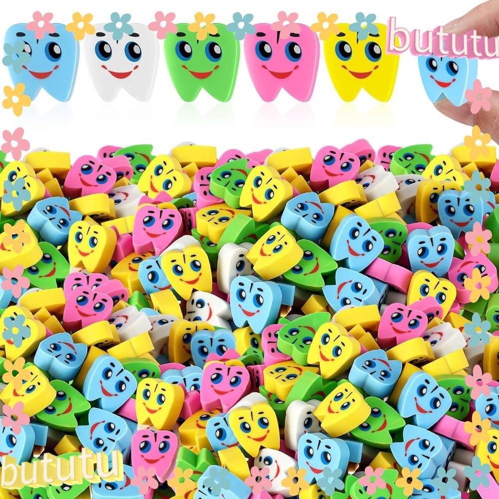 BUTUTU 300PCS Mini Shaped Tooth Erasers, Color Random Tpr Mini Cute ...