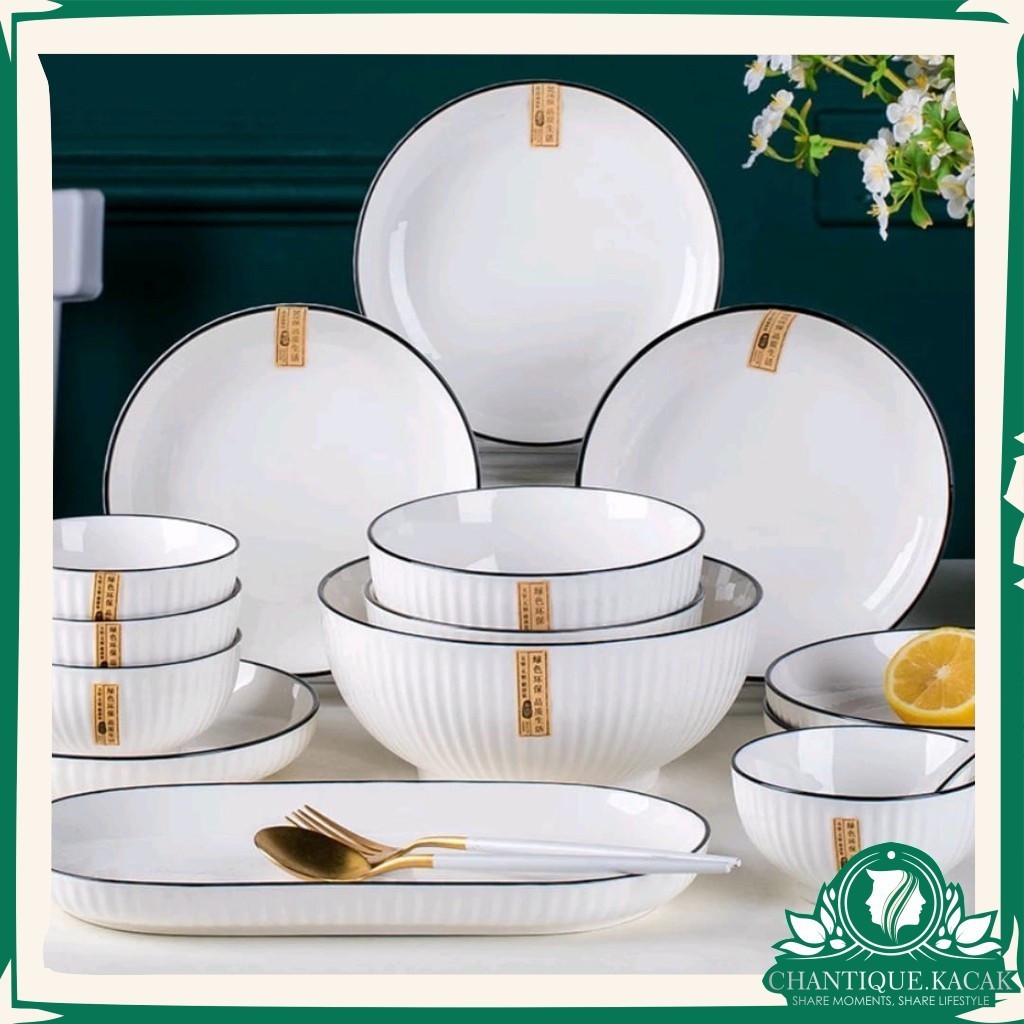 CK Ceramic Dinnerware Serving Porcelain Stoneware Plate Glazed Seramic ...