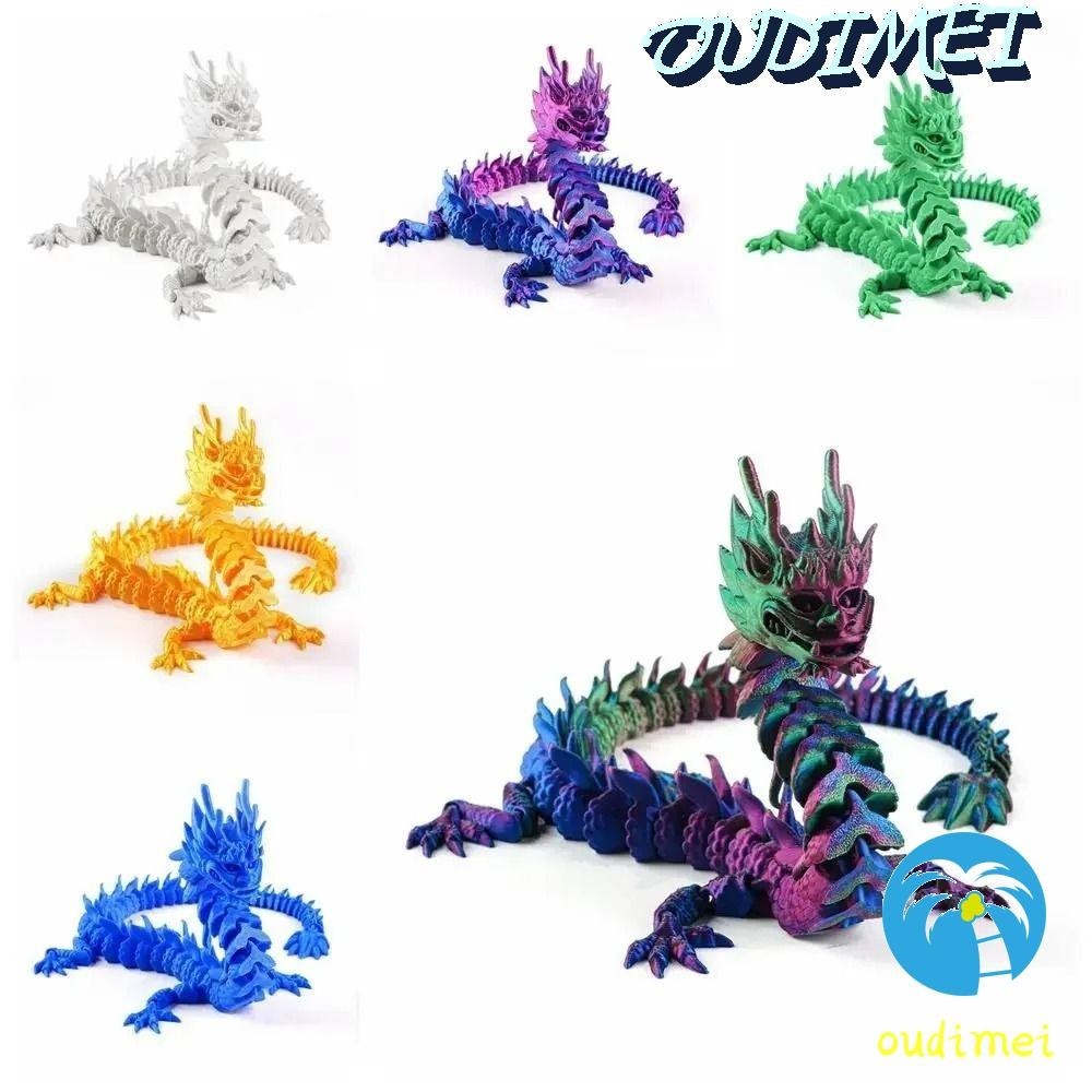 OUDIMEI 3D Printed Crystal Dragon, Crystal Poseable Joints 3D Printed ...