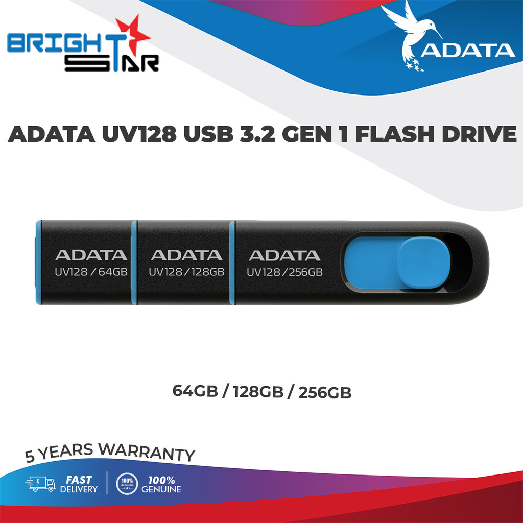 ADATA UV128 USB3.2 Gen 1 Flash USB Drive (64GB, 128GB, 256GB) | Shopee ...