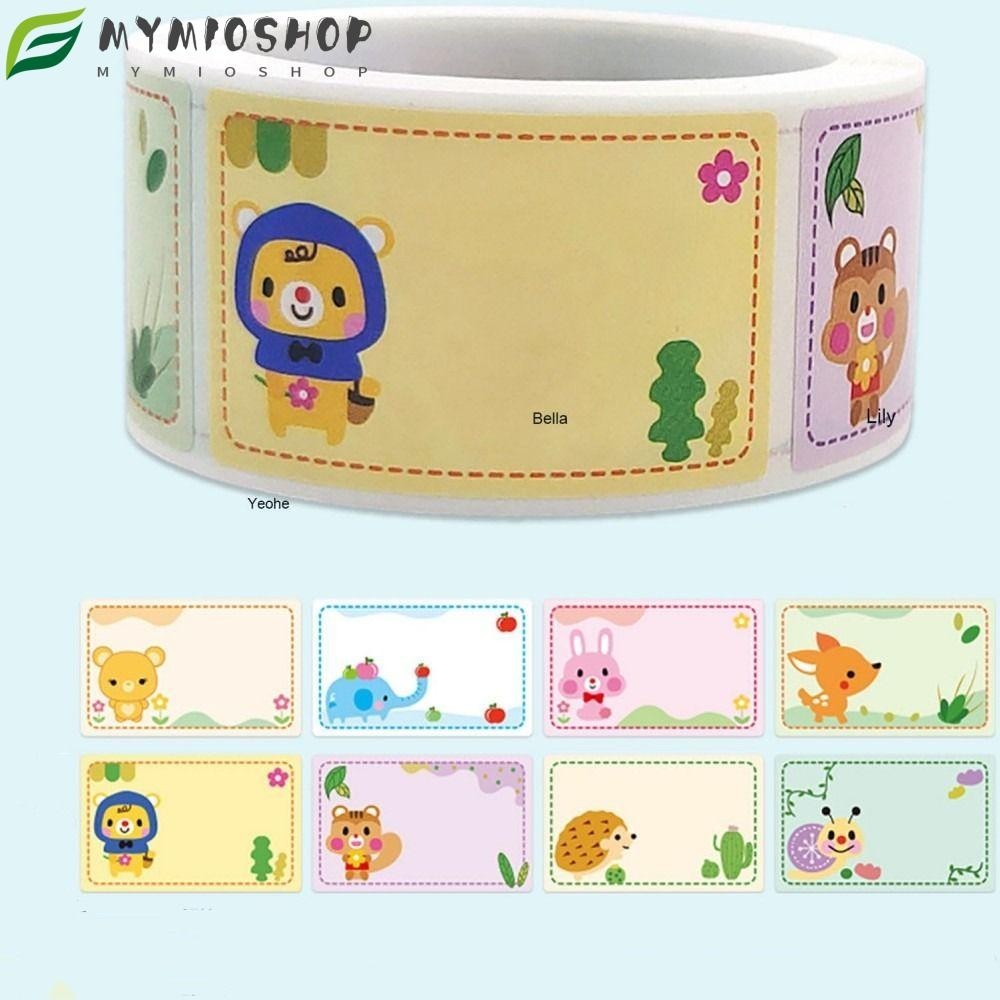 MIOSHOP Name Tag, Blank Self-Adhesive Name Stickers, Rectangle Bunny ...