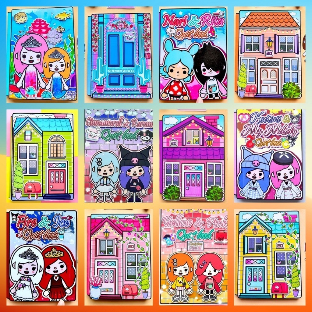 Toca Life World toca boca DIY Static Paper Book Set For Doll House ...
