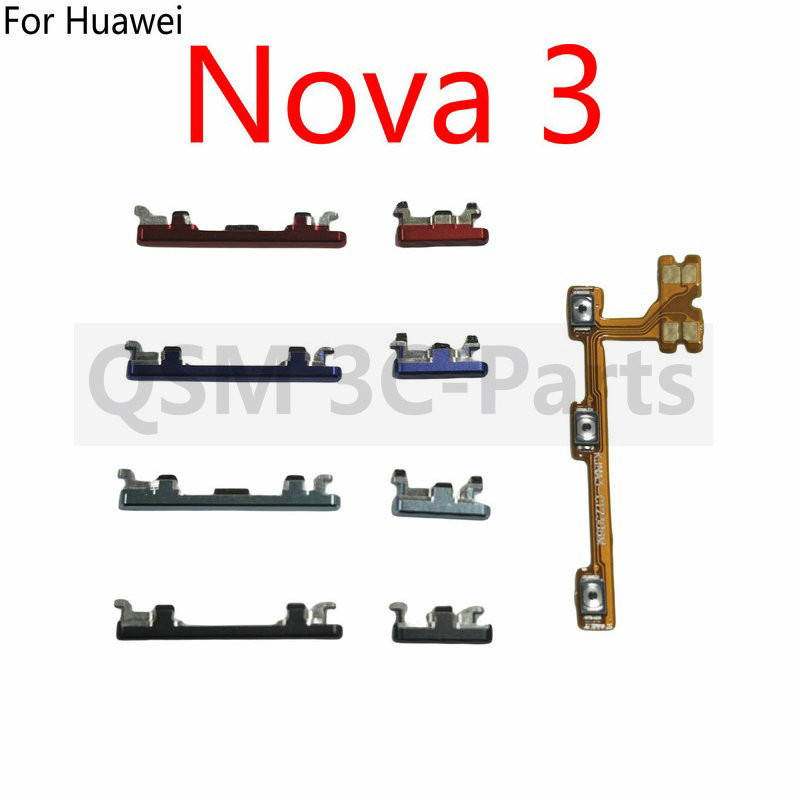 Side Power On Off Volume Buttons For Huawei Nova 3 Volume Up Down For ...