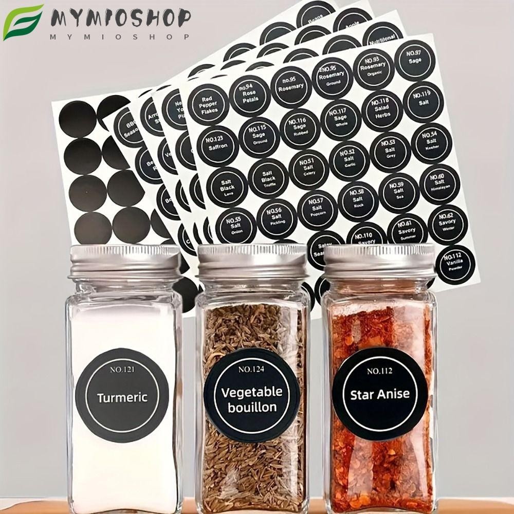 MIOSHOP 5 Sheets 180Pcs/set Condiment Bottles Sticker, Blank Kitchen ...
