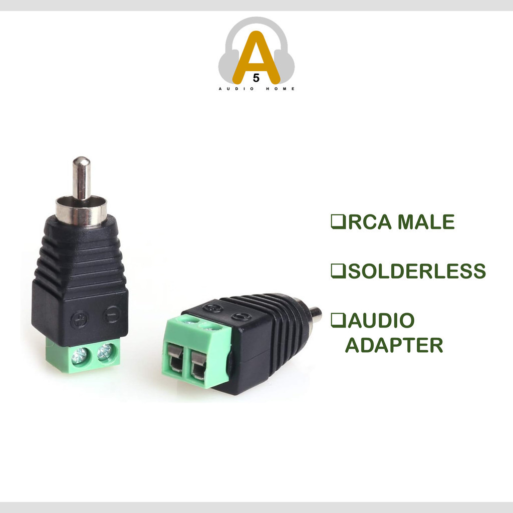 Solderless RCA to Speaker Wire Adapter AV Screw Terminal Connector ...