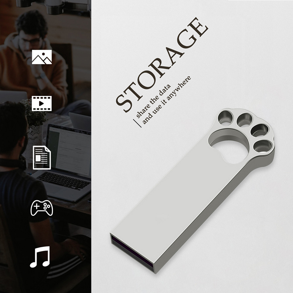 keepdreaming USB 2.0 Pendrive Metal Cat Paw Flash Drive with Keyhain ...