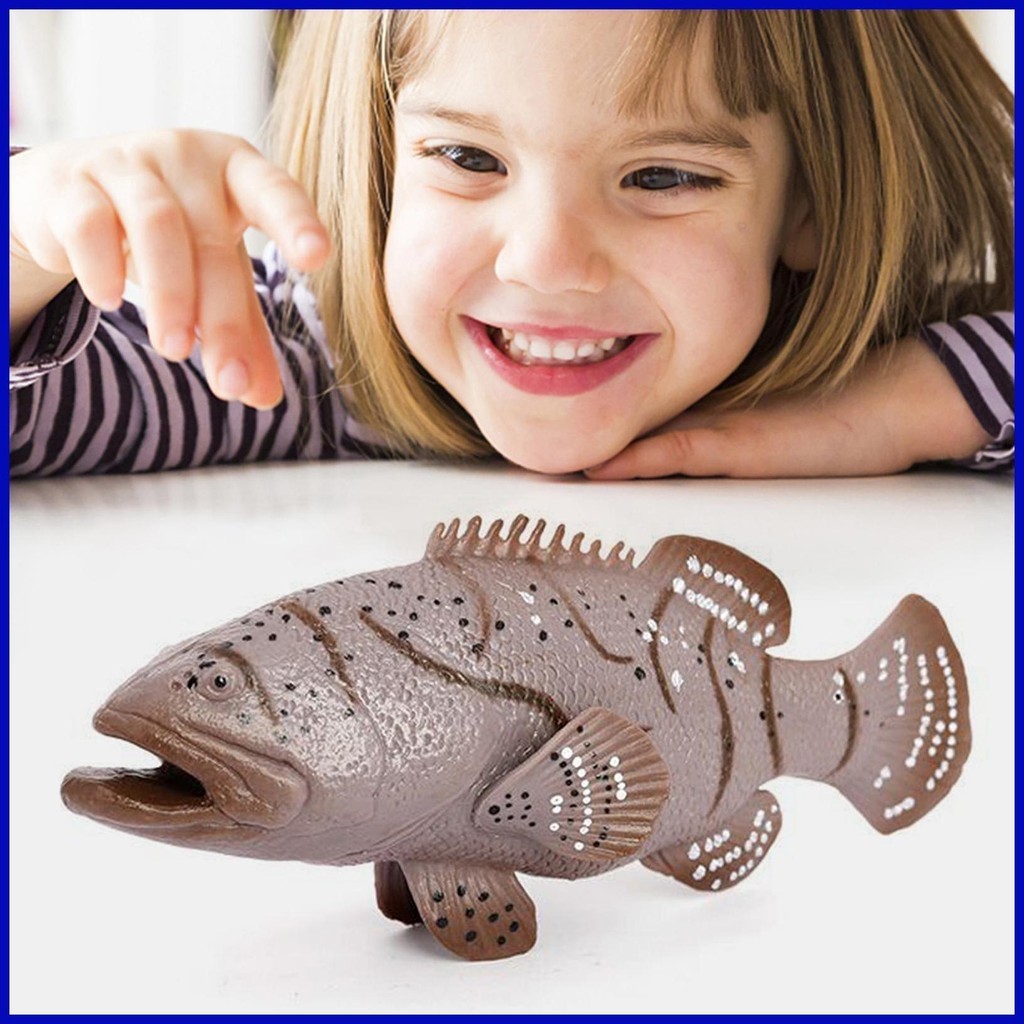 Fake Fish Grouper Model Toy Realistic Grouper Figurine Detailed Sealife ...