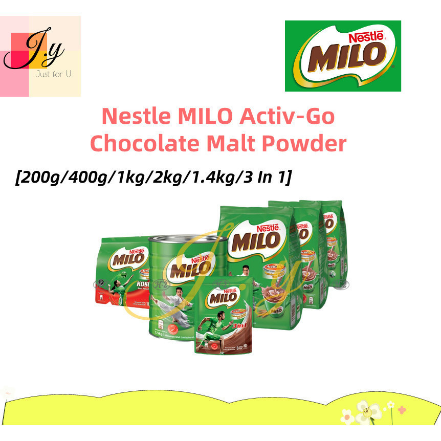 (LIVE & OFFER) Nestle MILO Activ-Go Chocolate Malt Powder/VICO/OVALTINE/NESTUM[200g/400g/1kg/2kg ...