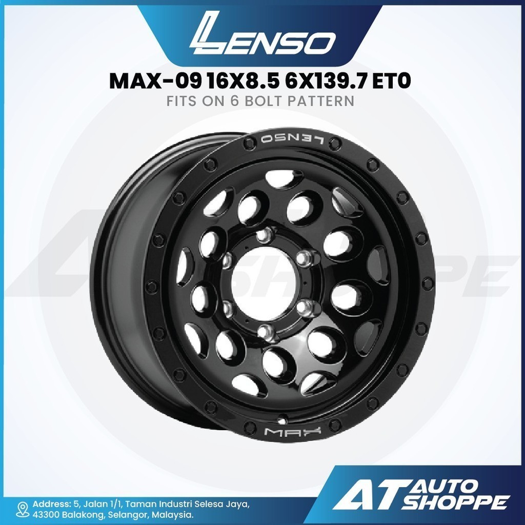 Lenso MAX-09 - Matte Black 16x8.5 ET0 6x139.7 (1 Piece) | Shopee Malaysia
