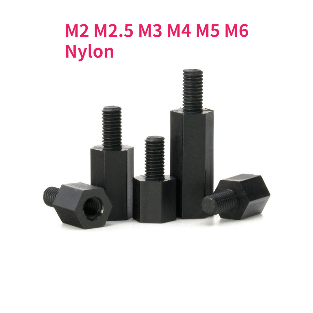 M2 M2.5 M3 M4 M5 M6 PCB Motherboard Black Plastic Nylon Hex Hexagon ...