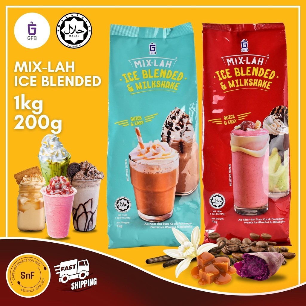 MIX-LAH Ice Blended Milkshake Powder Serbuk Air Balang Frappe Flavour ...