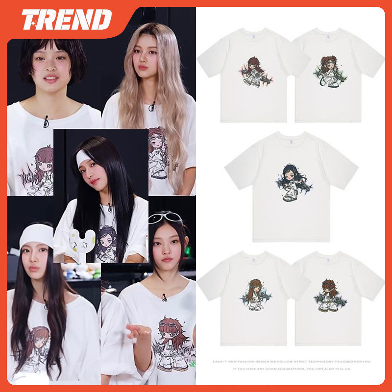 NEWJEANS Cotton T-shirt Men's and Women's MINJI HANNI DANIELLE HAERIN ...