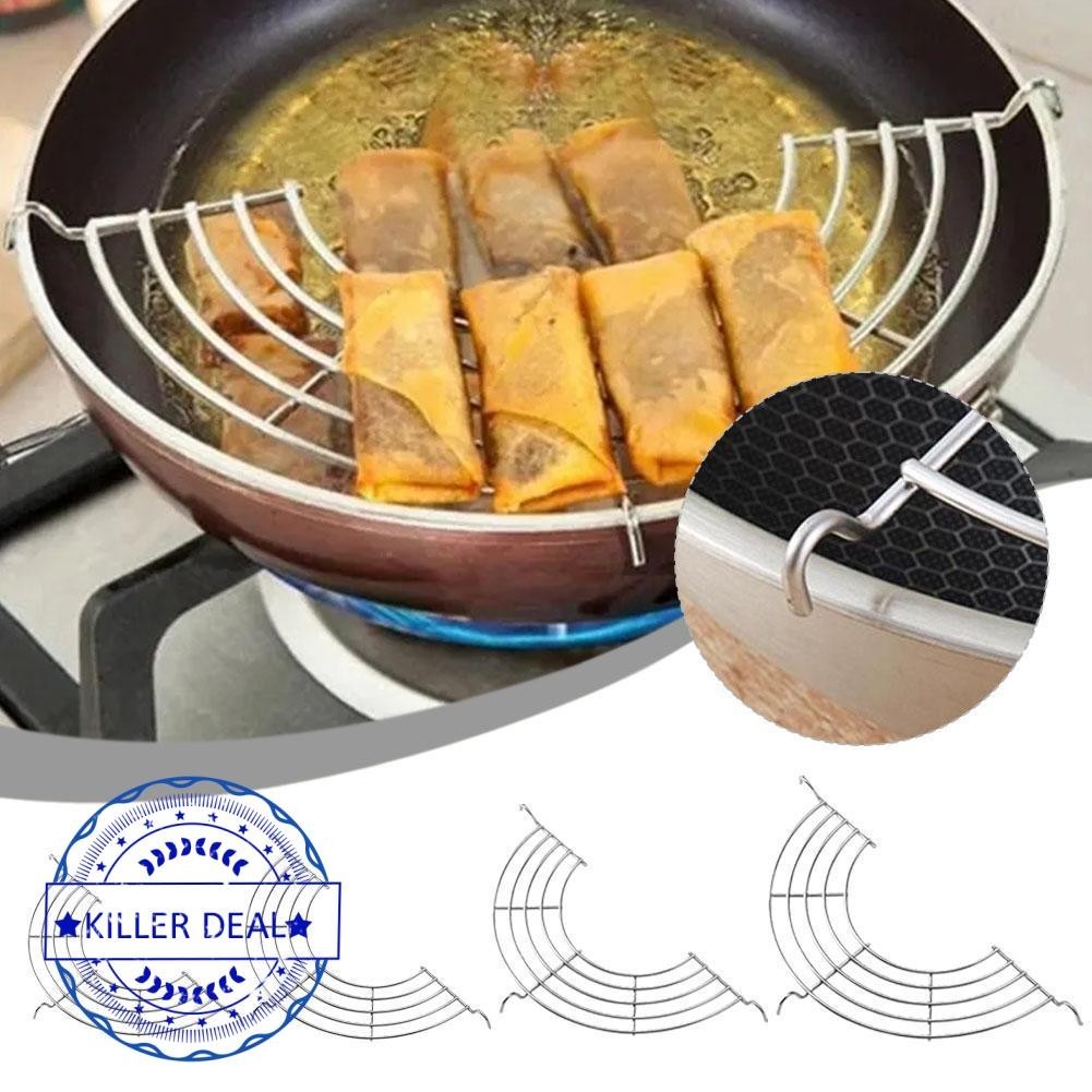 Stainless Steel Rustproof Oil Gutter Rack Pot Rack Oil Filter Half ...