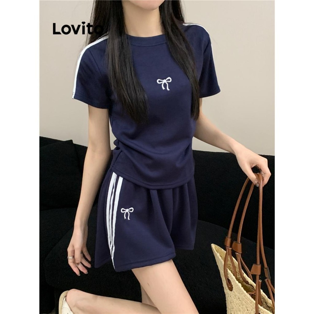 Lovito Elegant Plain Colorblock Skirt Sets for Women LNE67255 Lovito ...