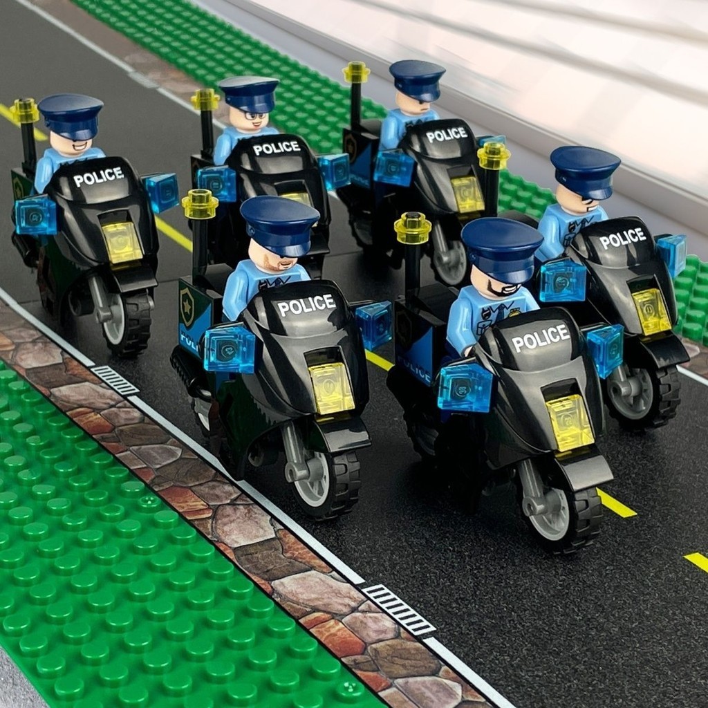 Compatible with LEGO police patrol car building block figures children ...