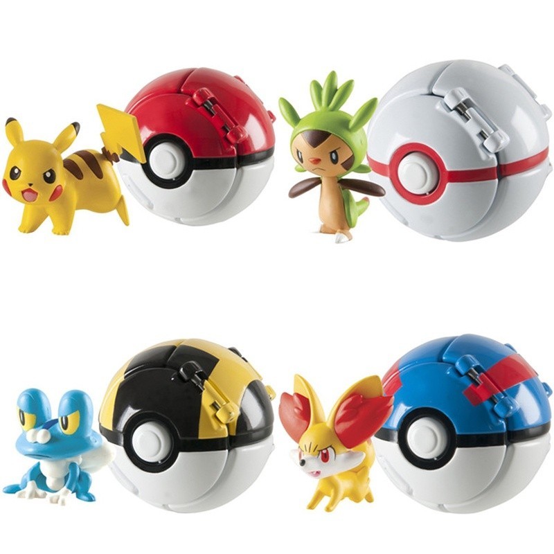 Automatic Pokeball With Pikachu Pokemon Anime Action Figures Creative ...