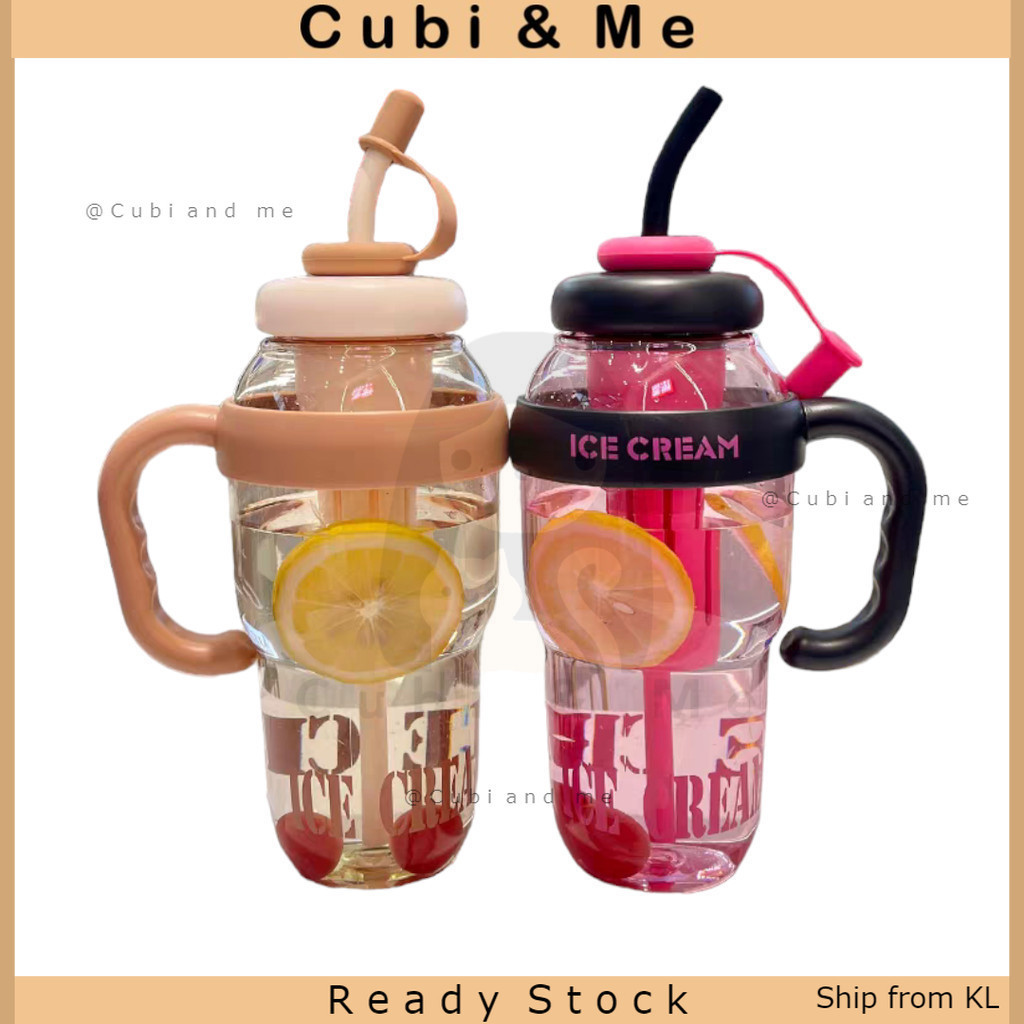 C&M 1200ML Large Capacity Water Cup with Handle Portable Plastic Cup ...