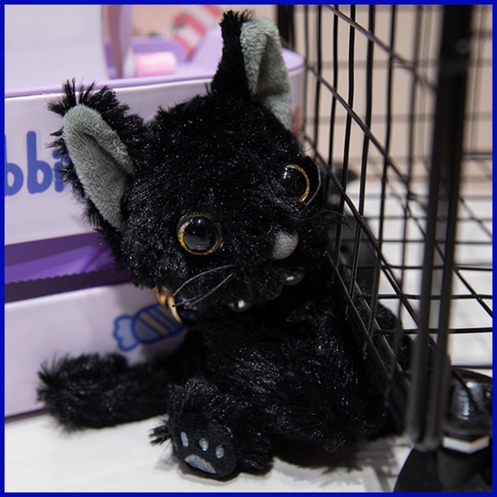 Black Cat Stuffed Animal Plush Boiled Egg Stuffed Toy Backpack Pendant ...