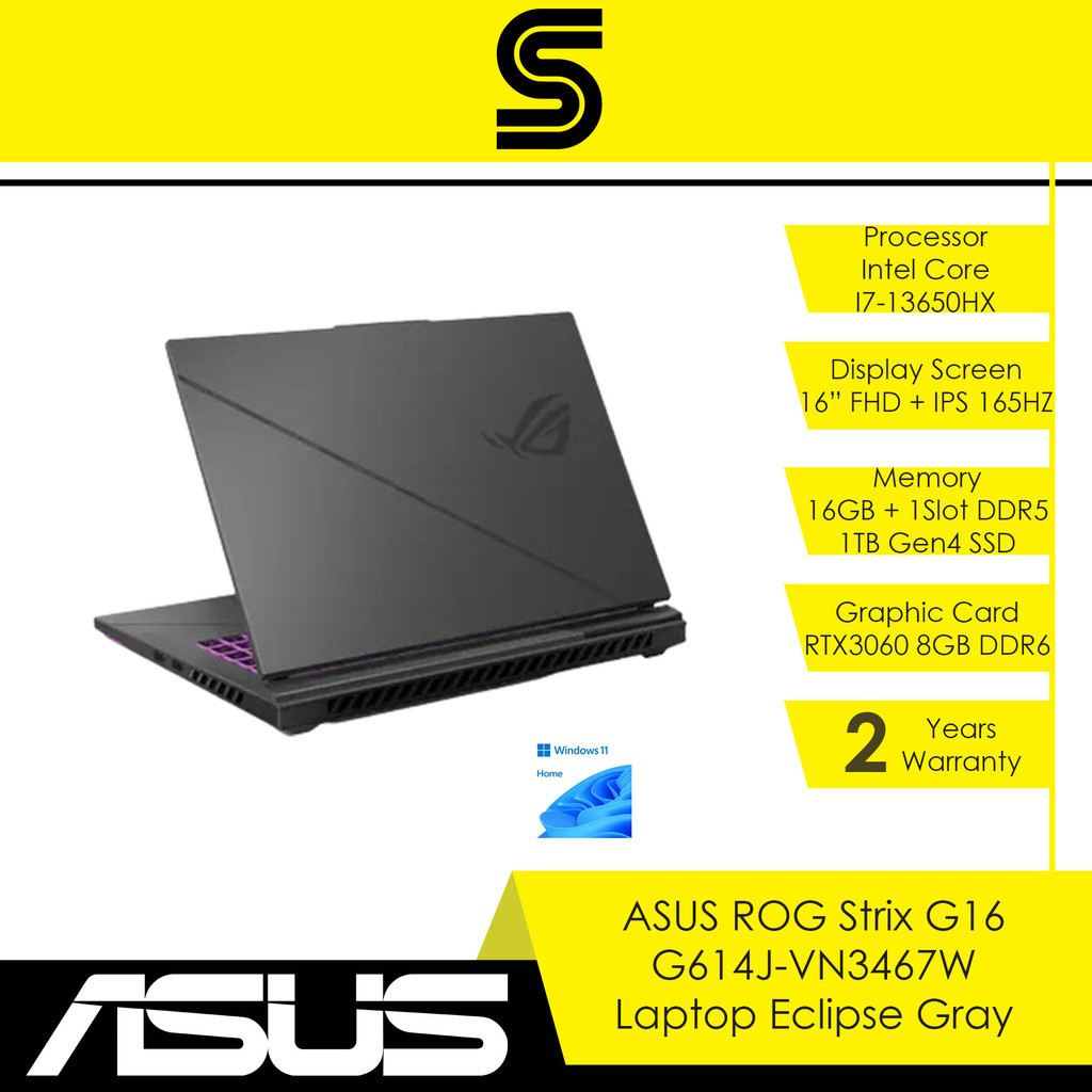 ASUS ROG Strix G16 G614J-VN3467W(I7-13650HX/16GB DDR5/1TB 4.0 NVME ...