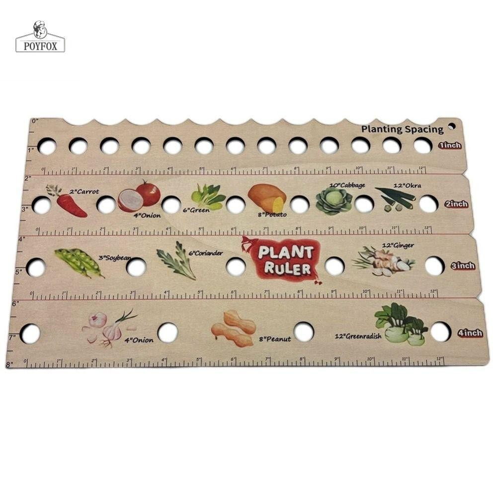 POYFOX Garden Measuring Ruler, In And Cm Scale Portable Wooden Plant ...