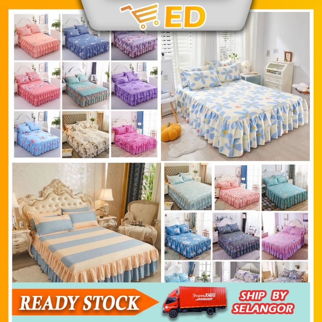 EDS_ Ready Stock 3-in-1 Set Queen size ROPOL CADAR bed Sheet /cadar ...