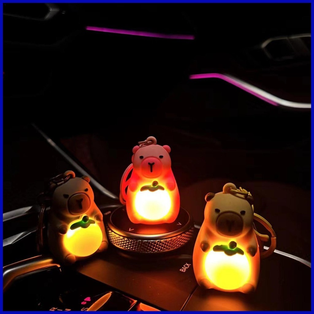 Capybara Keychain Mini Lighted Super Cute Creative Capybara Keychain ...