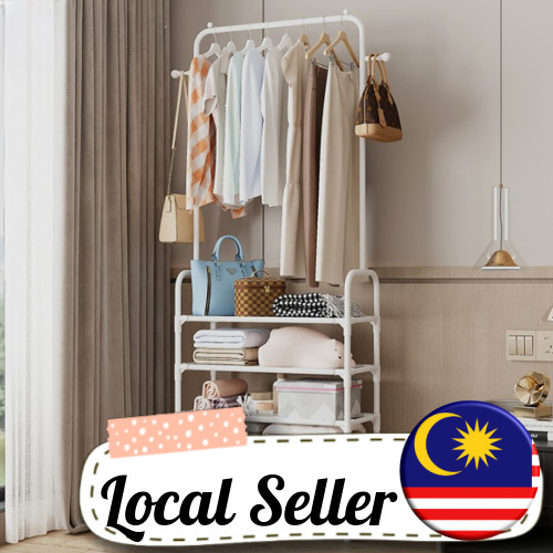 Multipurpose Cloth Rack 5 Tier Hang Clothes Stainless Steel Storage ...