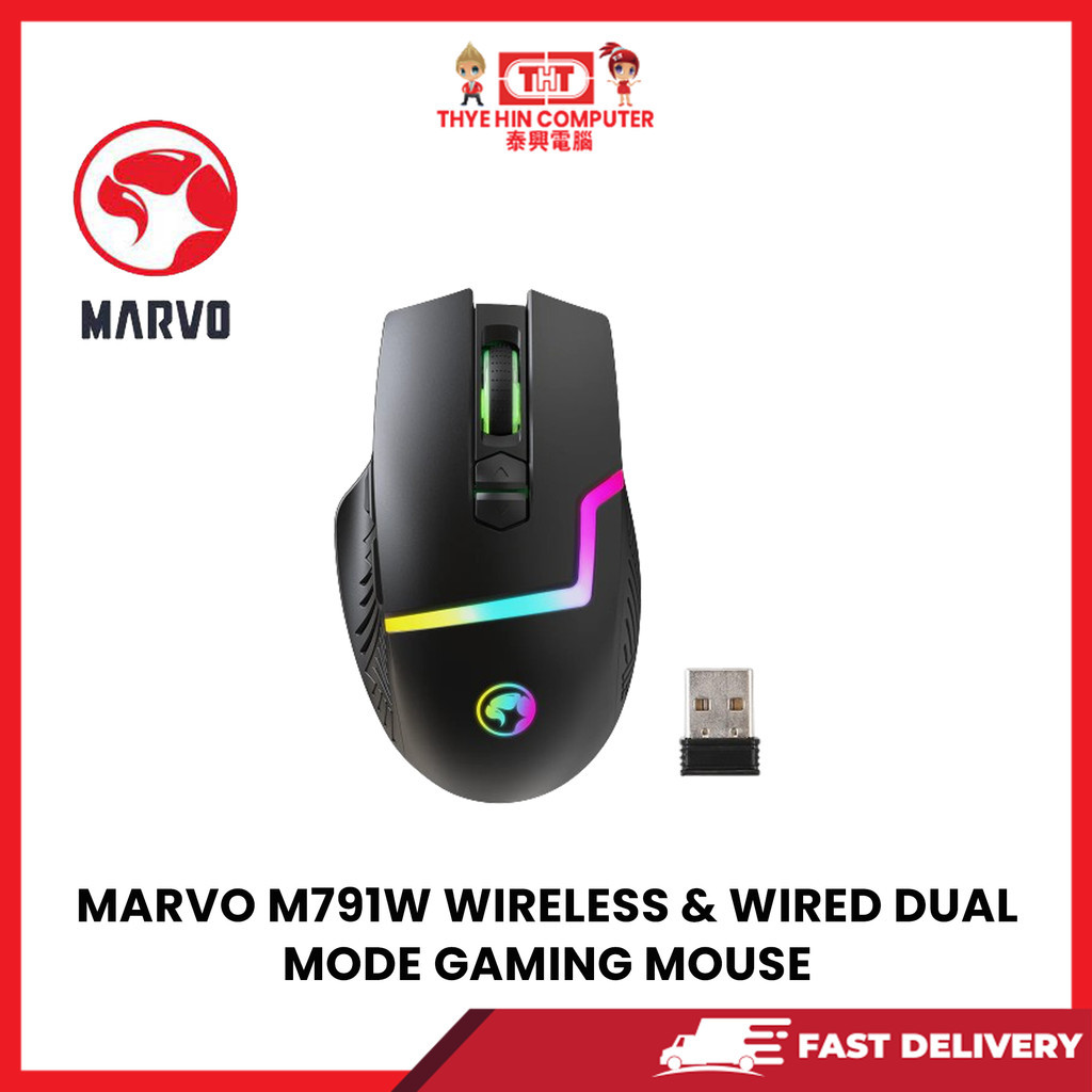 MARVO M791W WIRELESS & WIRED DUAL MODE 2.4 GAMING MOUSE | Shopee Malaysia