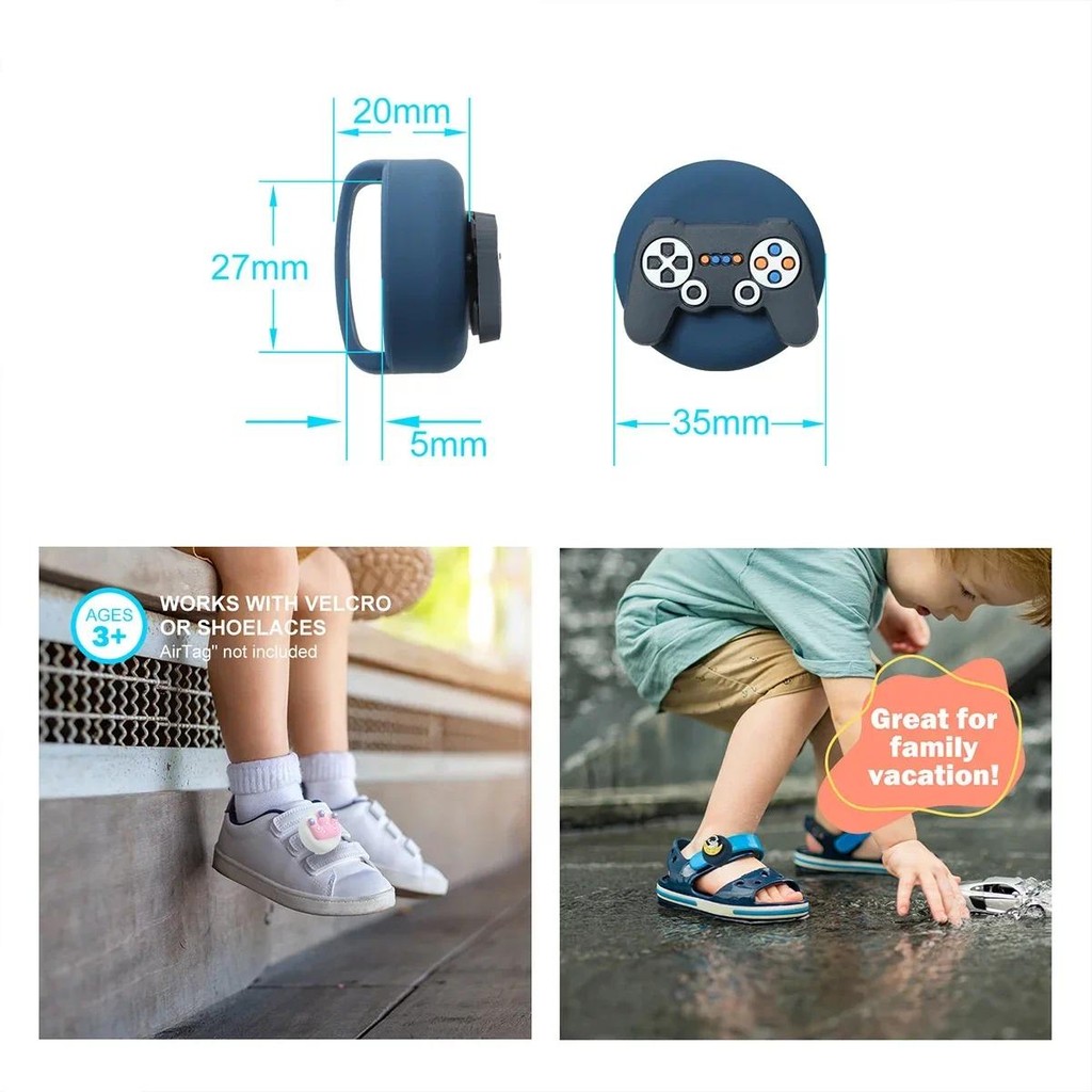 AirTag Holder Case for Kid Shoelaces & Straps Waterproof Silicone GPS ...