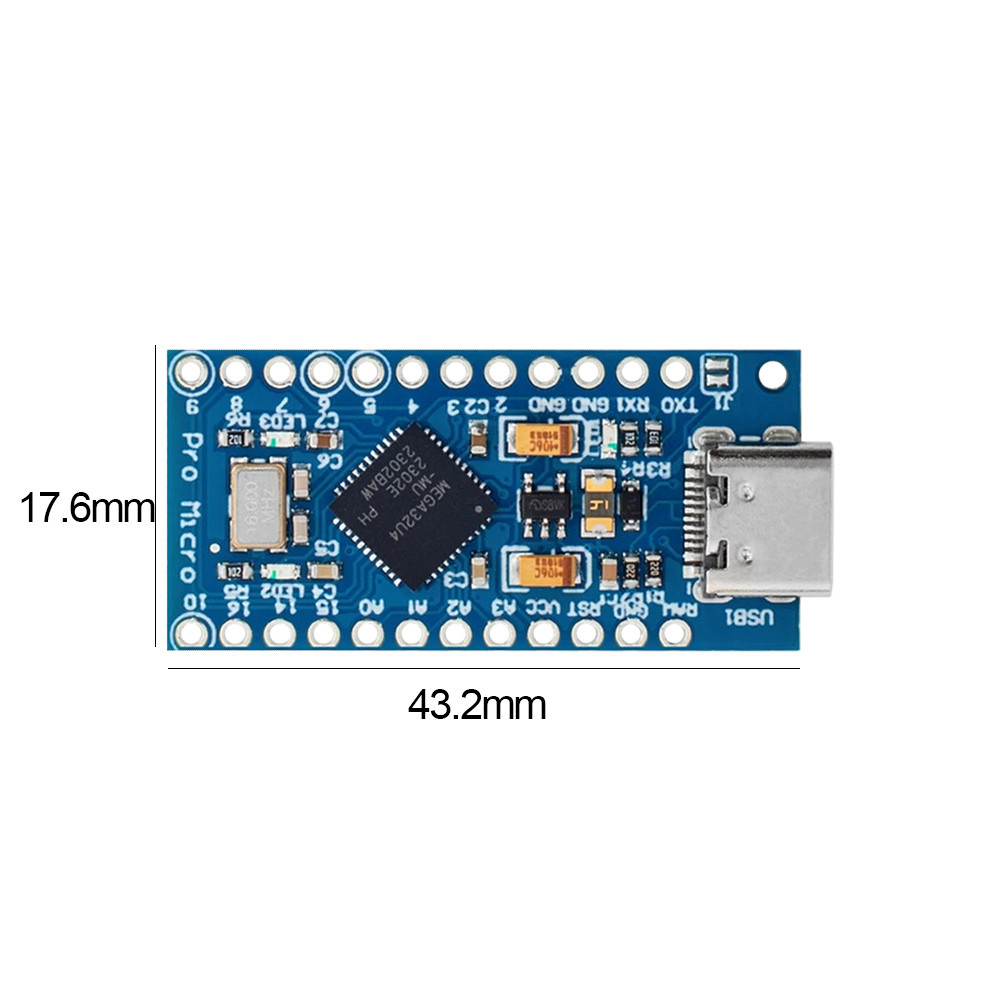 Pro Micro Module Controller Voltage Regulator ATmega32U4 5V/16MHz Micro-USB Development Module ...