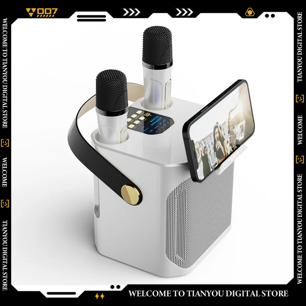 High-Output Karaoke Dual Mic Boombox Speaker Bluetooth Wireless ...