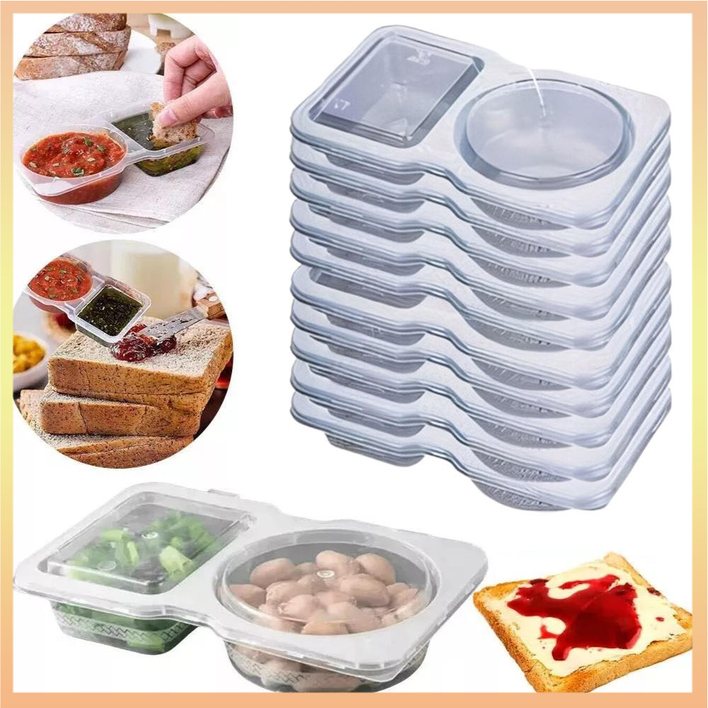 10/15/20/30X Reusable Snack Pack Containers 2 Compartments, Snack Pots ...
