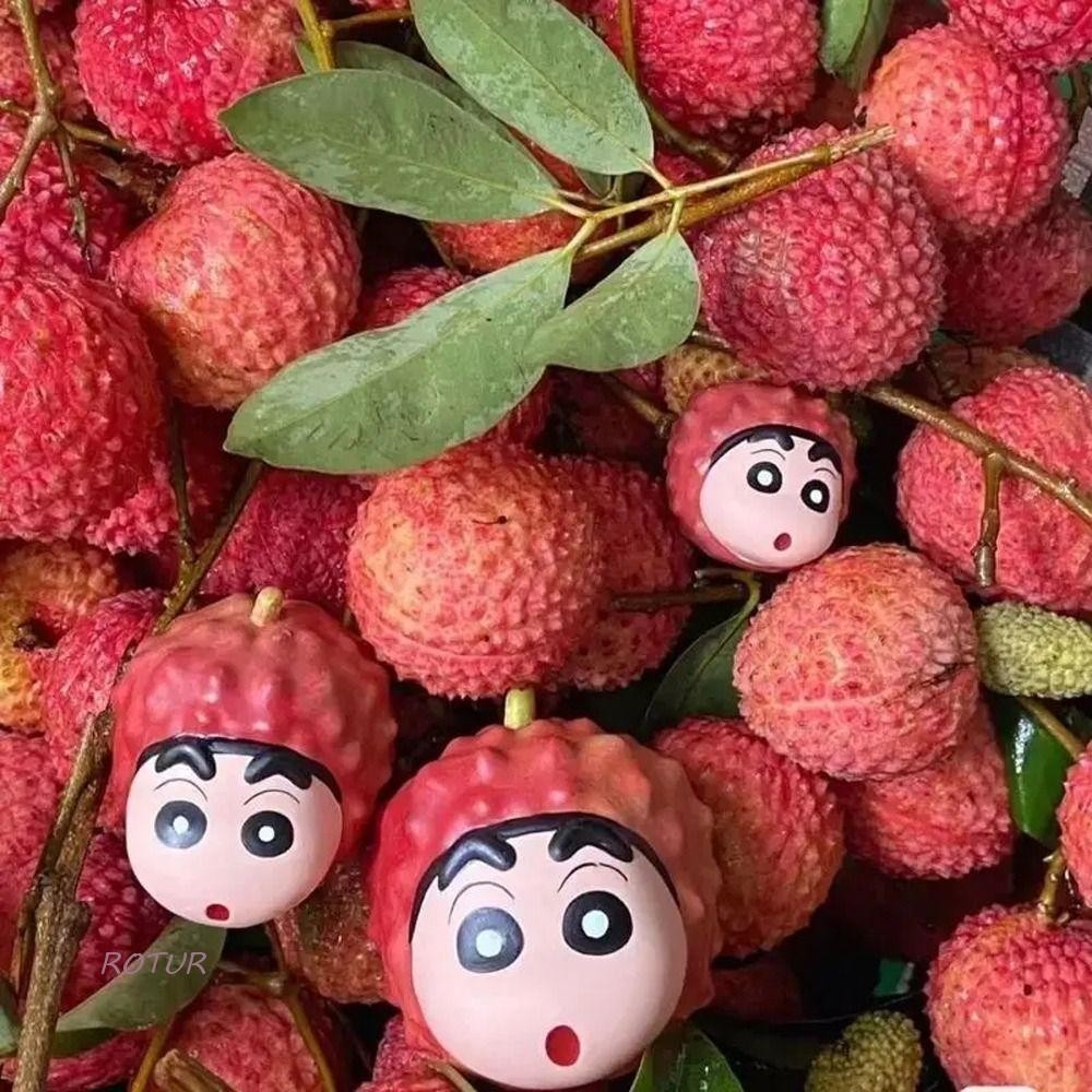 ROTUR Crayon Shin-chan Figure, Fruit Series Litchi Nohara Shinnosuke Toys, Children Gifts Durian ...