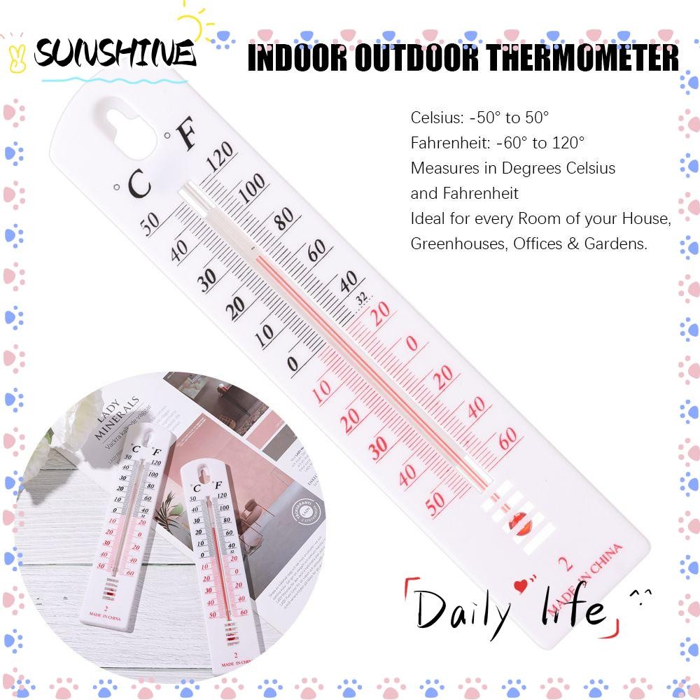 1SUNSHINE Indoor Outdoor Temperature Plastic Office Room Temp Meter ...