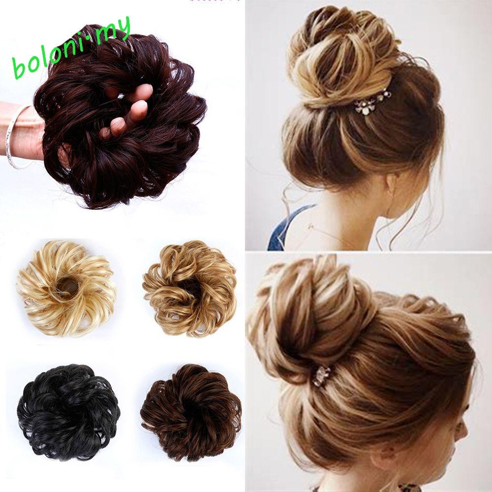 [COD] Hair Bun Pony Tail Women Ponytail Wedding Messy Wave Curly ...